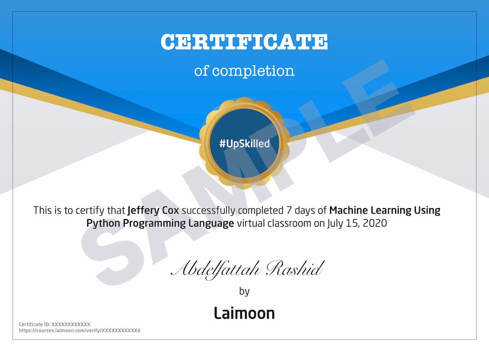 Machine Learning Using Python Programming Language Online Virtual Classroom Led By Abdelfattah A